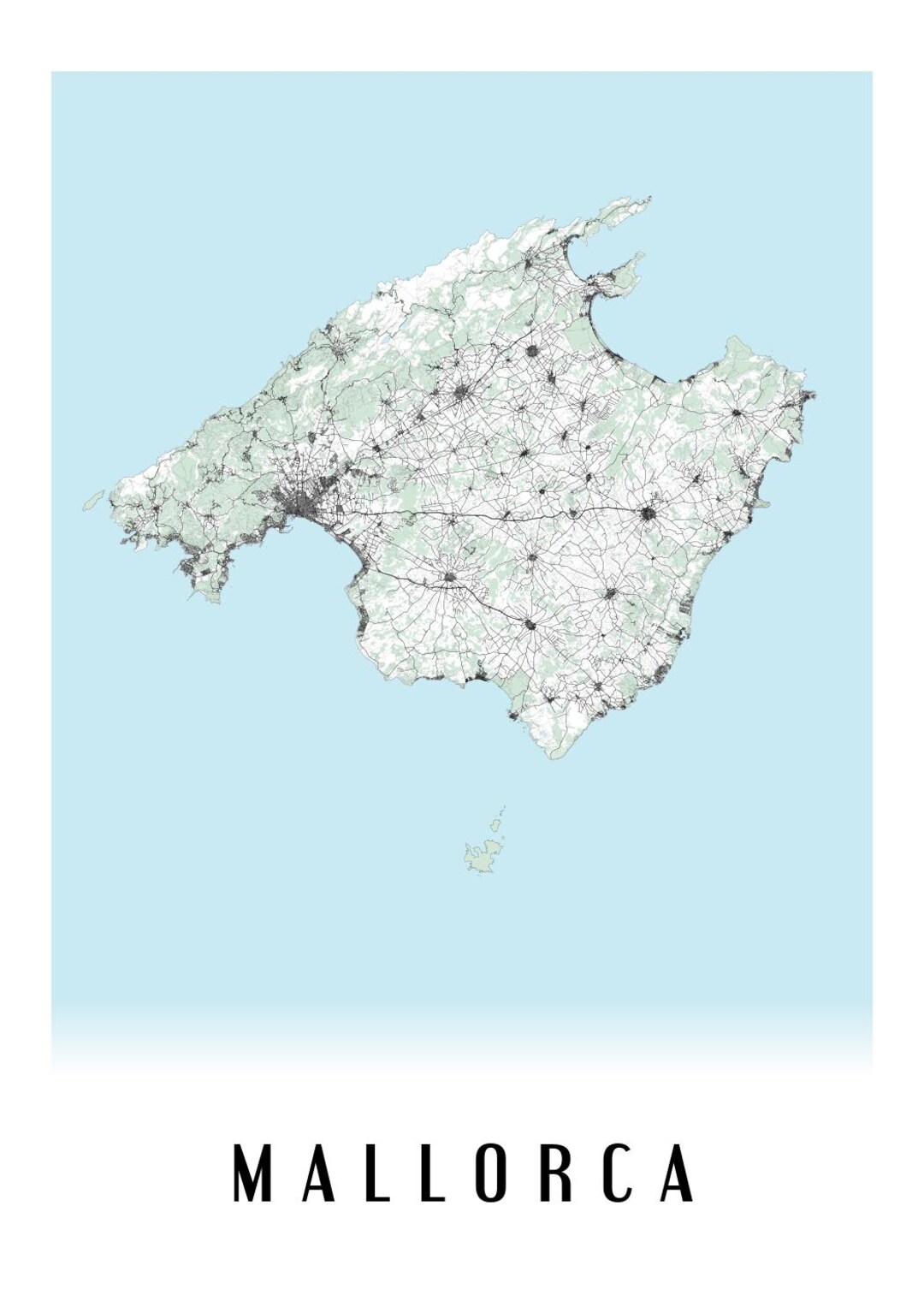 Ultra-detailed Map of Mallorca in Very High Definition | Clean Style ...