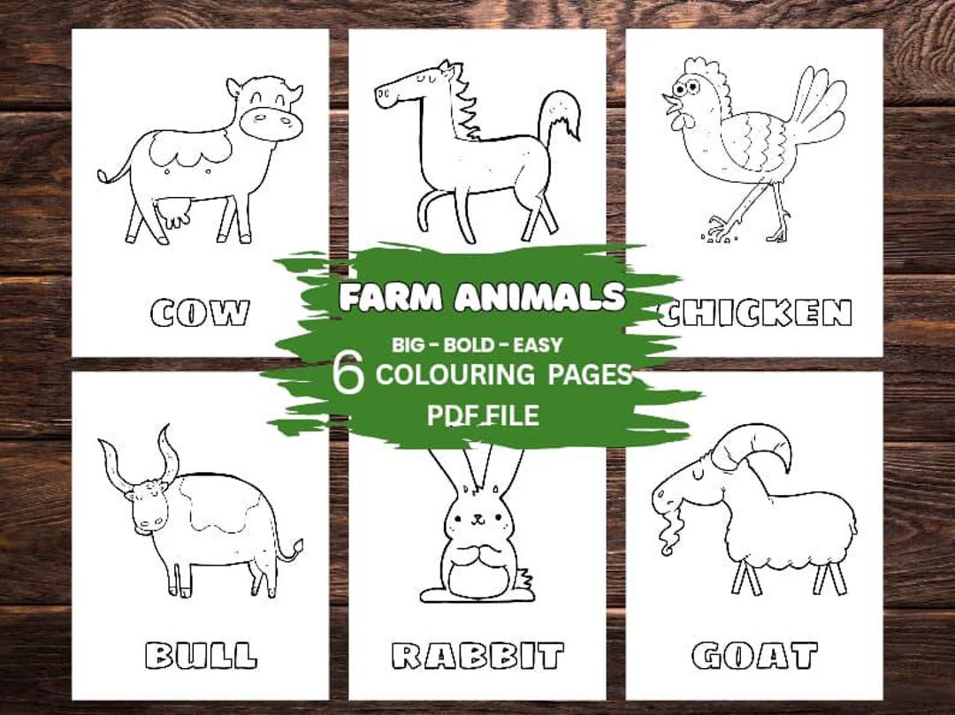 Farm Animals Coloring Pages, Kids Coloring Sheets, Barnyard Animals ...