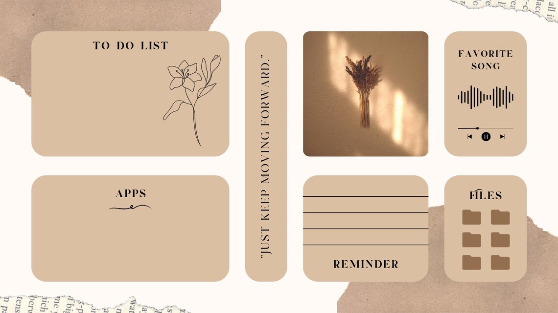 Minimalist Desktop Organizer Wallpaper: Positive Affirmations (digital ...