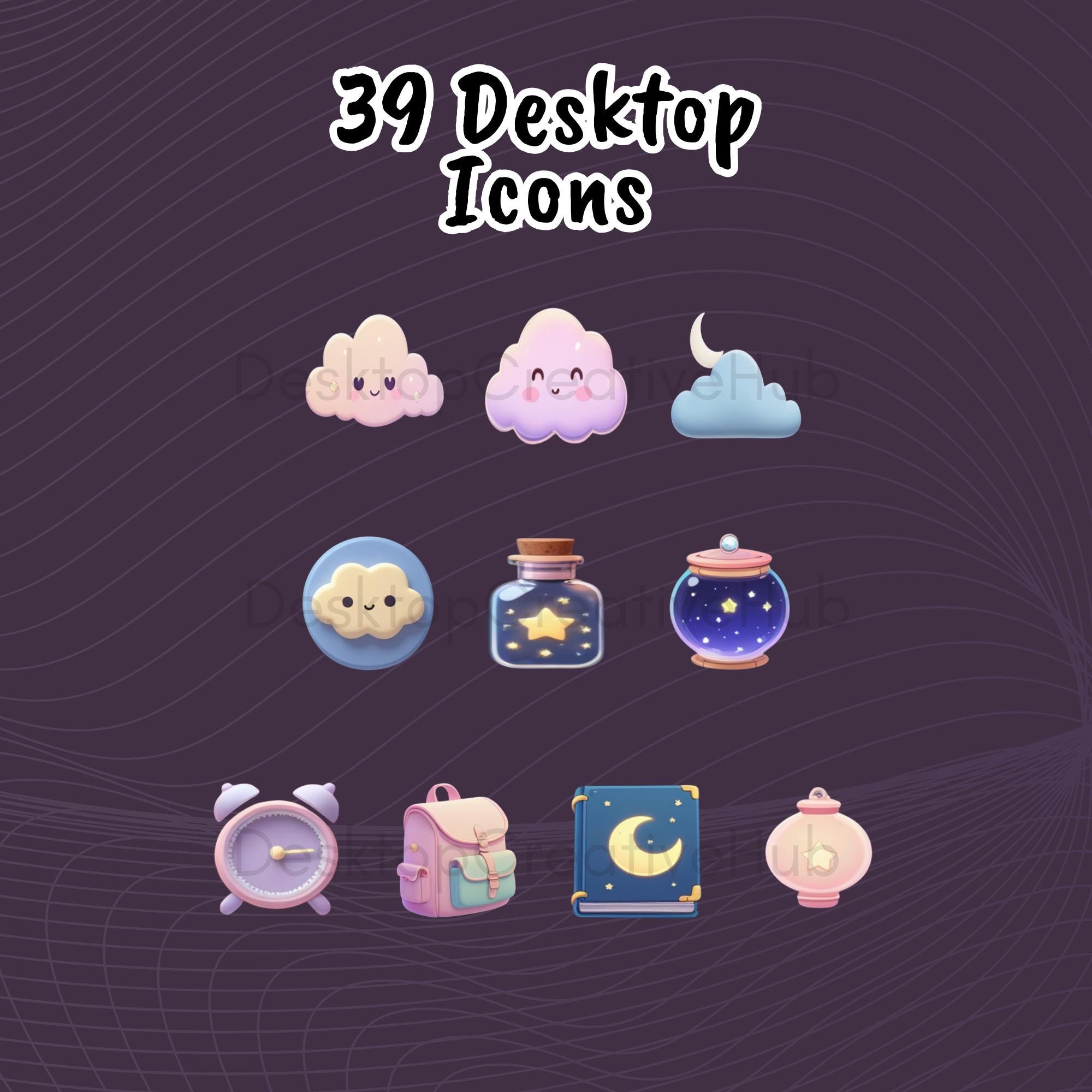 Midnight Cat Desktop Icons, Icon Set, Cat Folder Icons, Windows Icons ...