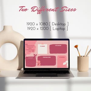 Pink Editable Desktop Organizers, Desktop Backgrounds and Folder Icons ...