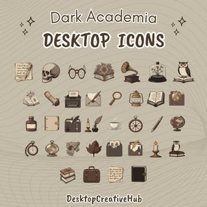 Dark Academy Desktop Icons, Icon Set, Goth Folder Icons, Windows Icons ...