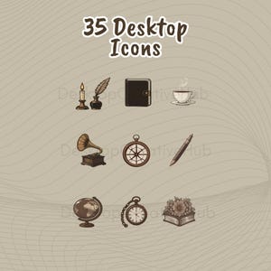Dark Academy Desktop Icons, Icon Set, Goth Folder Icons, Windows Icons ...