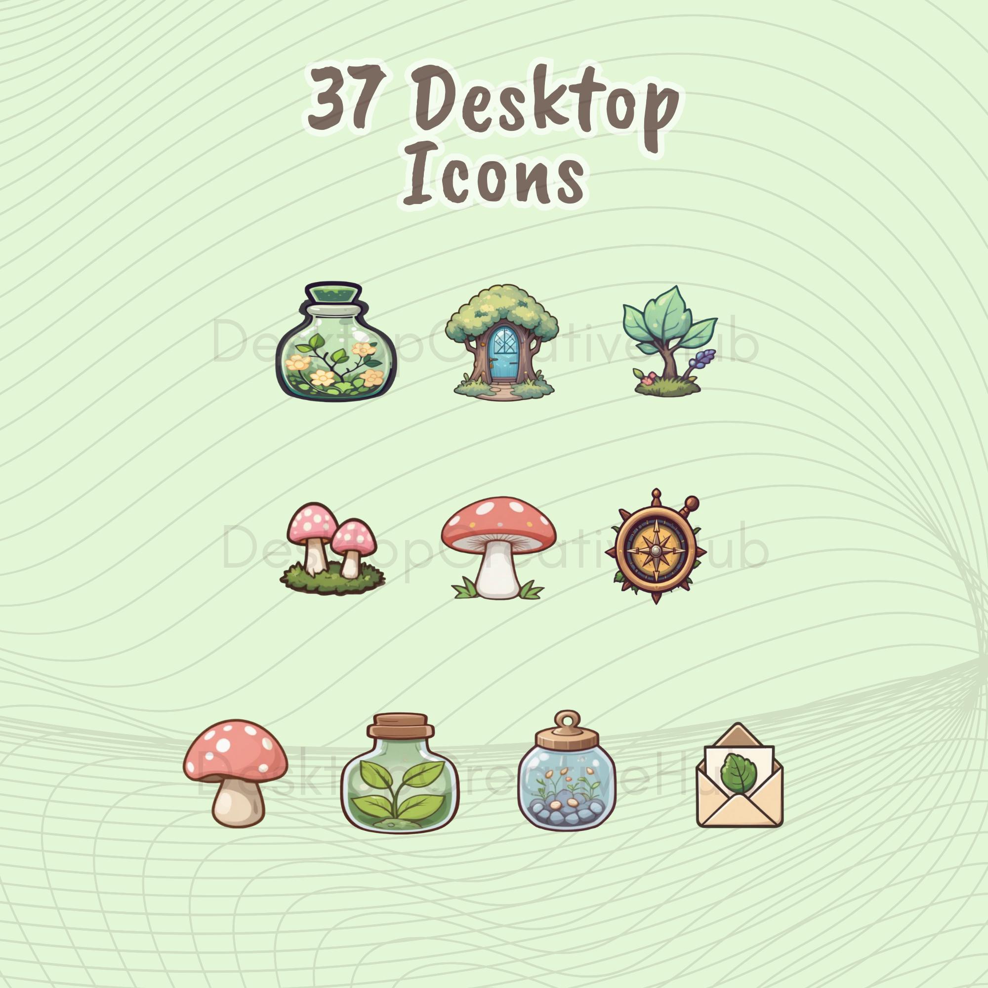 Magic Forest Desktop Icons, Cottagecore Folder Set (digital Download ...