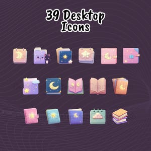 Midnight Cat Desktop Icons, Icon Set, Cat Folder Icons, Windows Icons ...