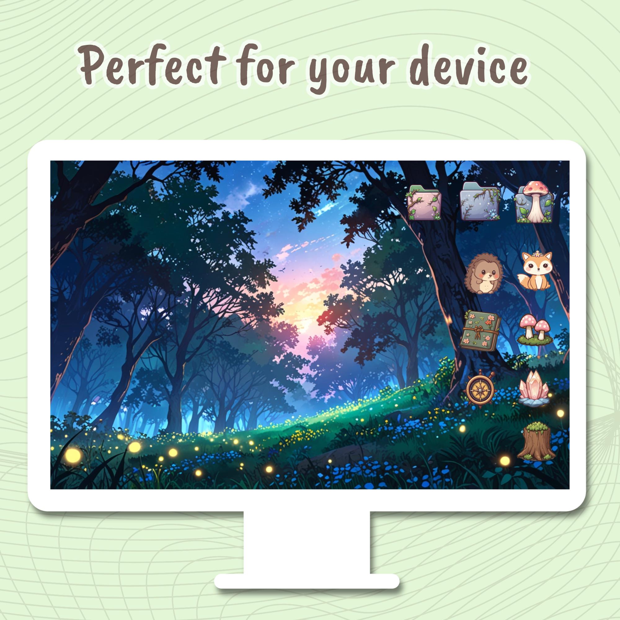 Magic Forest Desktop Icons, Cottagecore Folder Set (digital Download ...