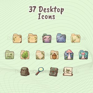 Magic Forest Desktop Icons, Cottagecore Folder Set (digital Download ...