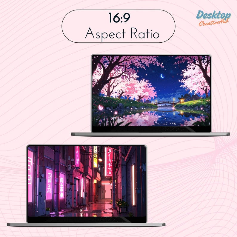 Lofi Pink Wallpaper Pack: Kawaii Anime Scenery (digital Download) - Etsy