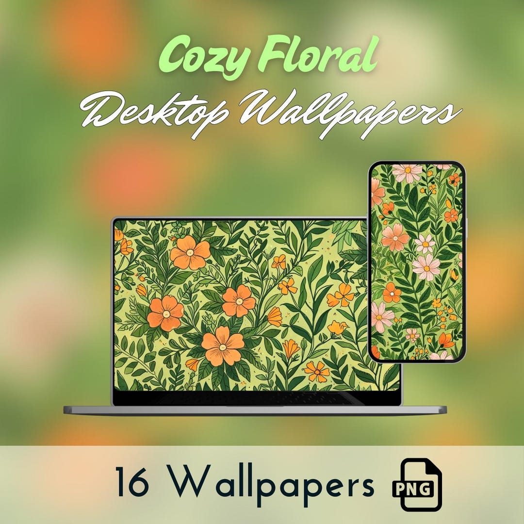 Cozy Flowers Cottage Wallpaper, Warm, Hygge, Cottagecore Digital ...