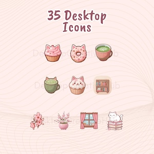 Pink Cat Cute Icons, Desktop Icons, Lofi Icons, Desktop Organizer ...
