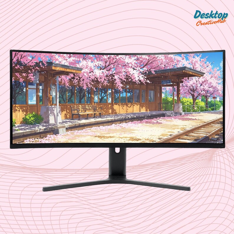 Ultrawide Sakura Wallpaper, Japanese Anime Cityscape (digital Download ...
