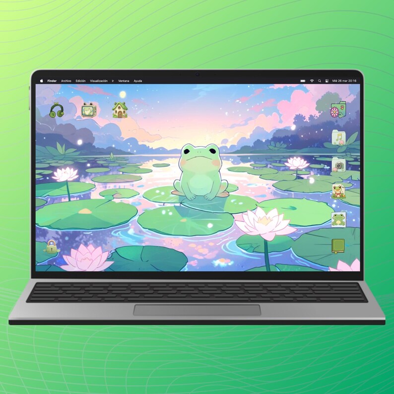 Cute Frog Desktop Set, Desktop Wallpapers, Icons Folders, Froggy ...