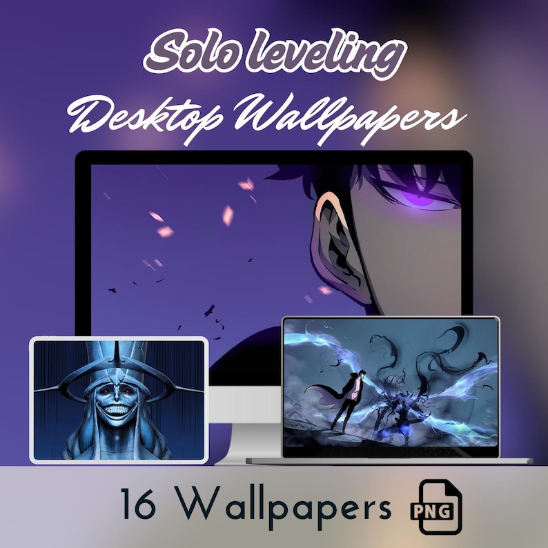 Solo Leveling Wallpaper Pack: Anime Desktop Backgrounds (digital ...