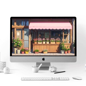 Lofi Pink Wallpapers Pack, Cute Art Kawaii Scenery Cat Coffee ...