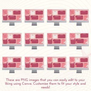 Pink Editable Desktop Organizers, Desktop Backgrounds and Folder Icons ...