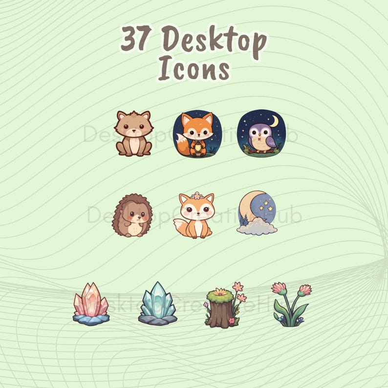 Magic Forest Desktop Icons, Cottagecore Folder Set (digital Download ...