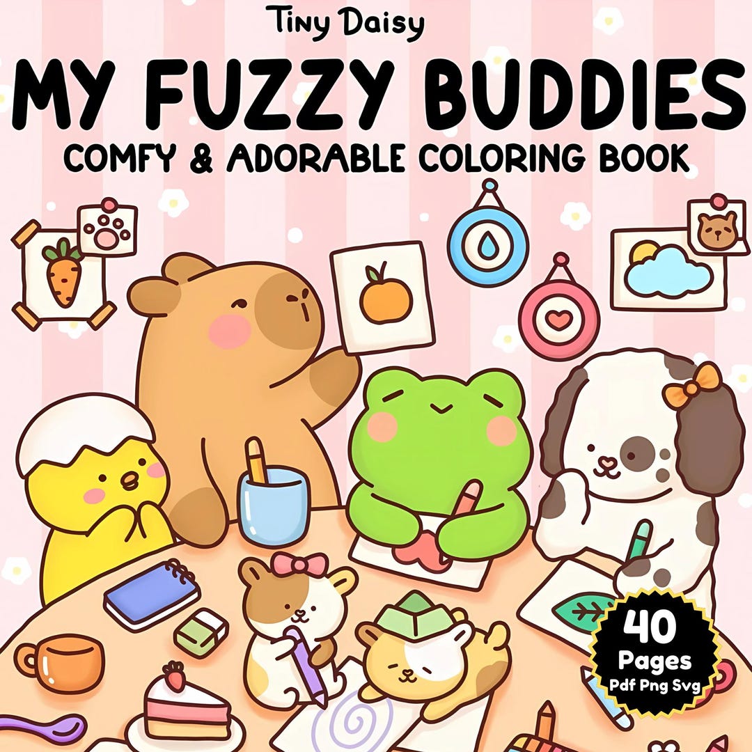 40 My Fuzzy Buddies Coloring Pages| Adorable Coloring Book| My Fuzzy ...