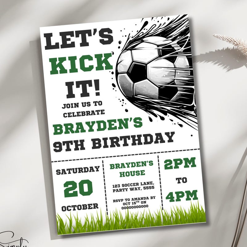 Soccer Birthday Invitation - Etsy