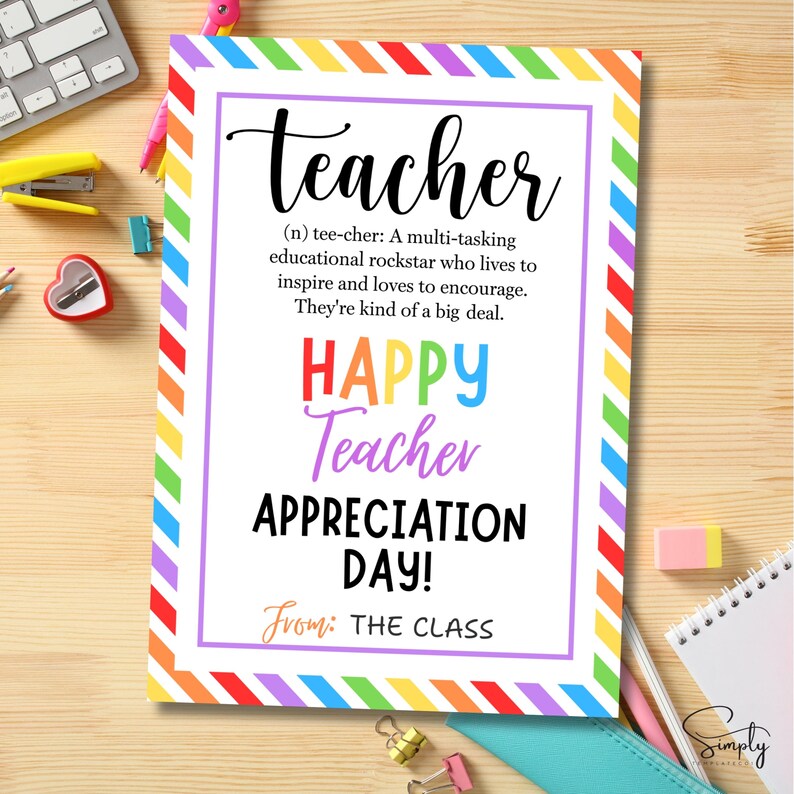 Teacher Appreciation Week Printable Poster, Editable Amazing Teacher ...