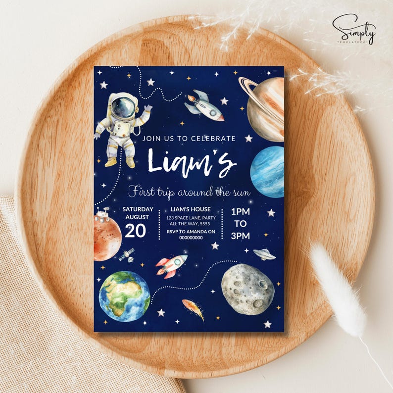 Space Birthday Party Invitation Galaxy Invite Space Birthday Invite ...
