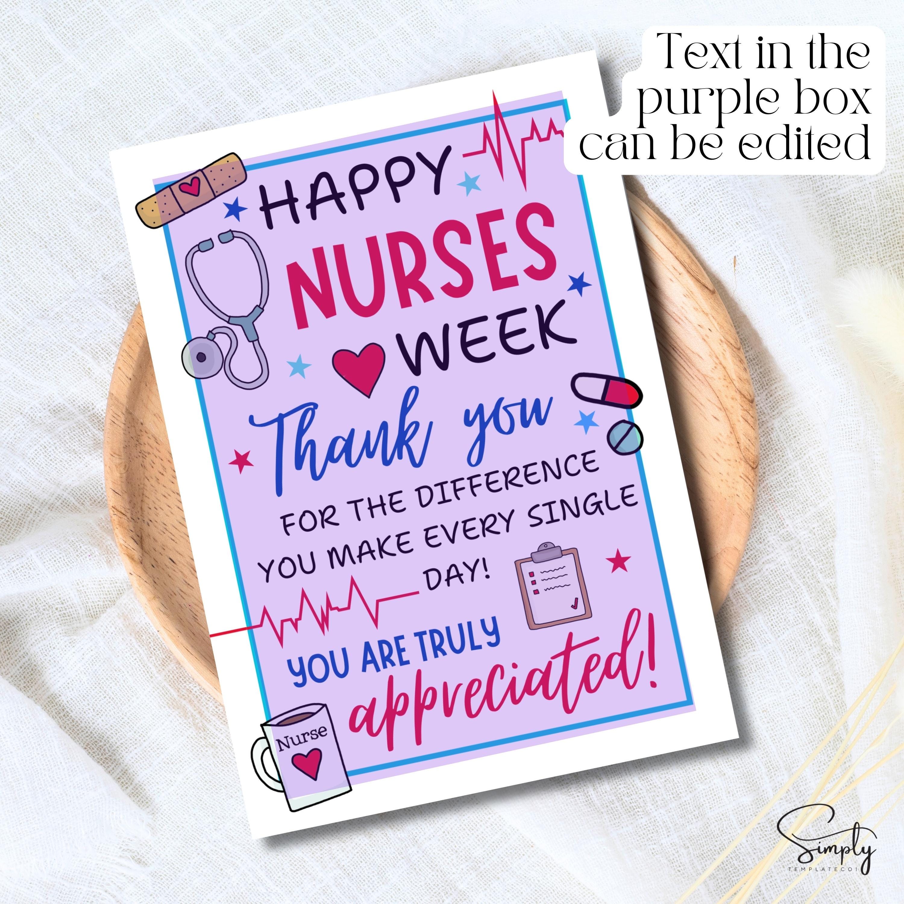 Nurse Week Sign Printable Appreciation Nurse Thank You Flyer Nurses ...