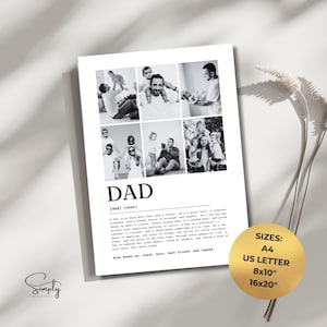 Dad Definition Editable Template Customizable Fathers Day Photo Collage ...
