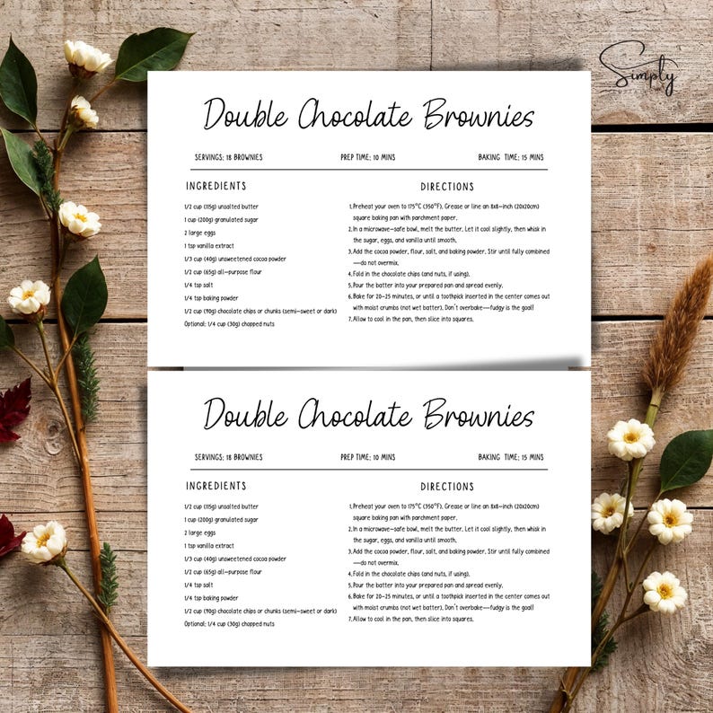 EDITABLE Personalized Recipe Card Recipe Cards Template Canva Instant ...