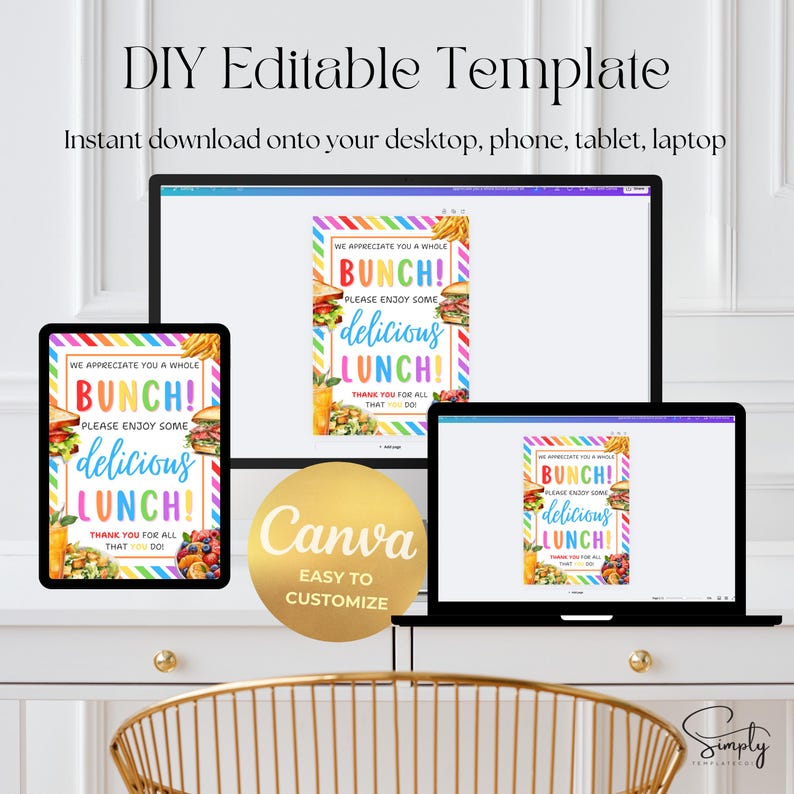 EDITABLE Lunch Appreciation Sign, Lunch Teacher Thank You Sign, Lunch ...
