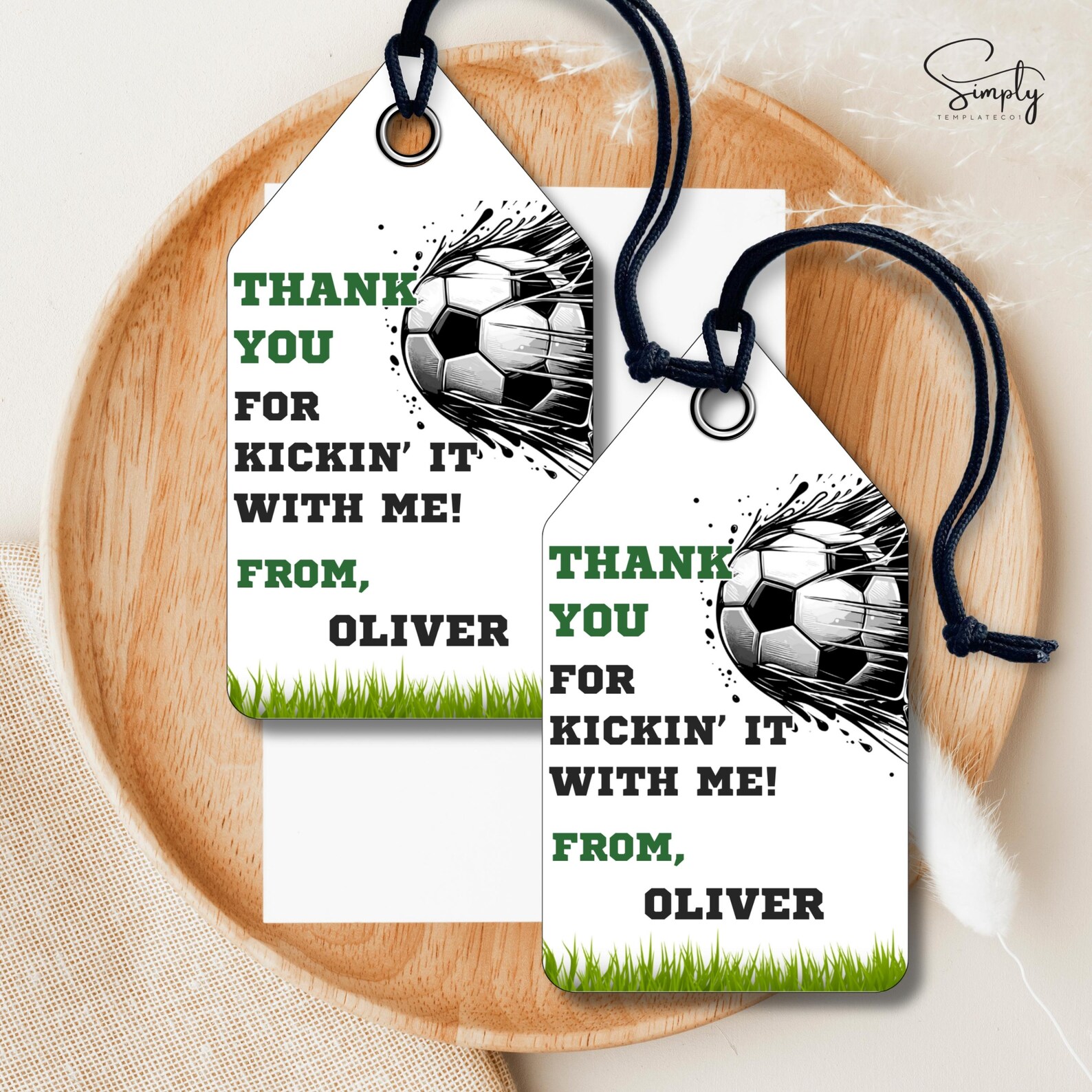 Soccer Birthday Favor Tags Thank You Gift Tag Soccer Party Favor Label ...