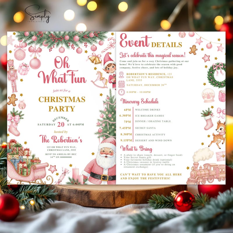 Christmas Itinerary Flyer - Etsy