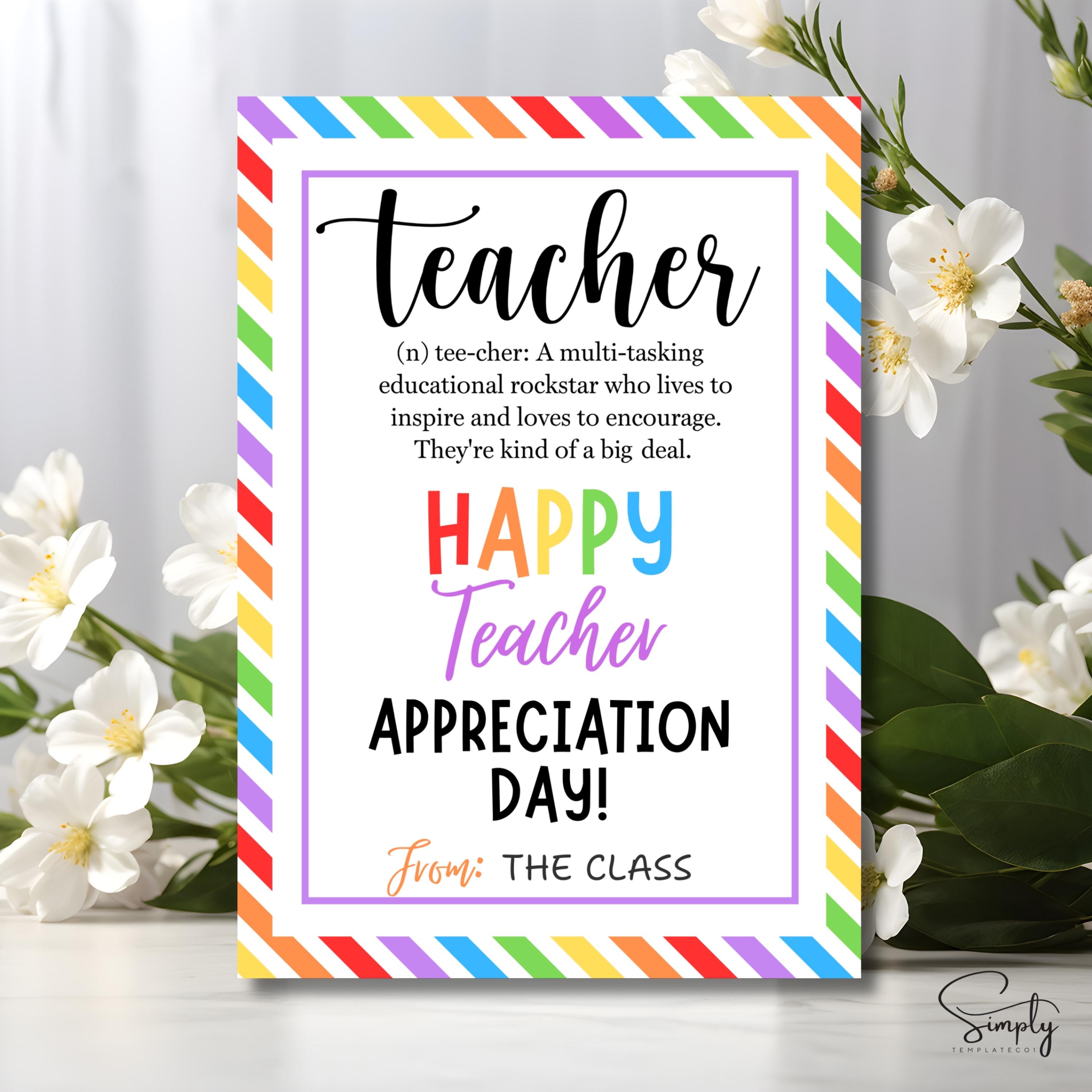 Teacher Appreciation Week Printable Poster, Editable Amazing Teacher ...