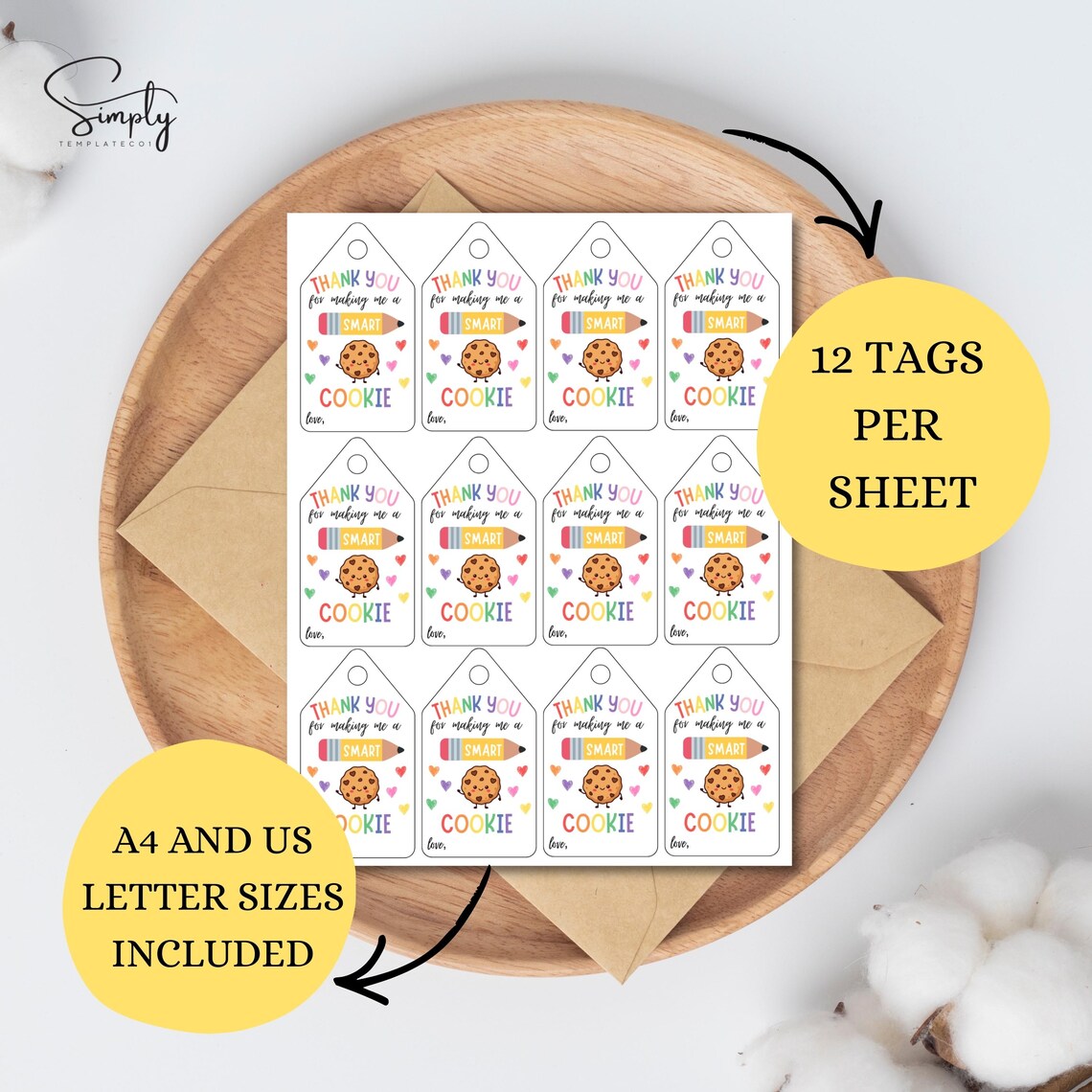 Printable One SMART COOKIE Gift Tag, Teacher Appreciation Tag, End of ...