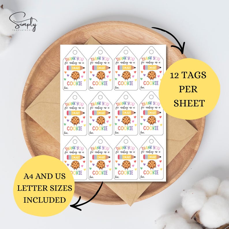Printable One SMART COOKIE Gift Tag, Teacher Appreciation Tag, End of ...