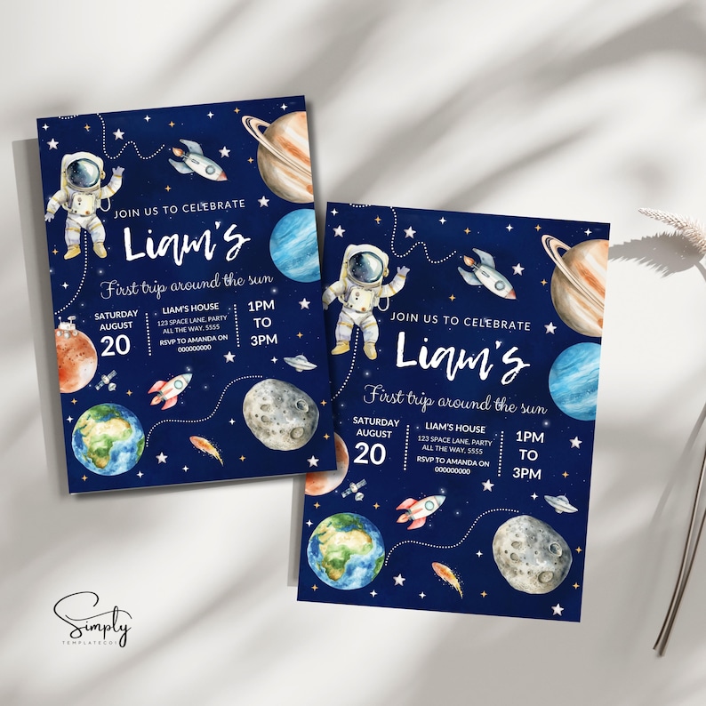 Space Birthday Party Invitation Galaxy Invite Space Birthday Invite ...