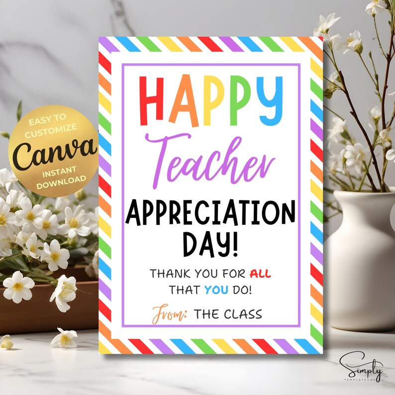 Teacher Appreciation Week Printable Poster, Editable Amazing Teacher ...