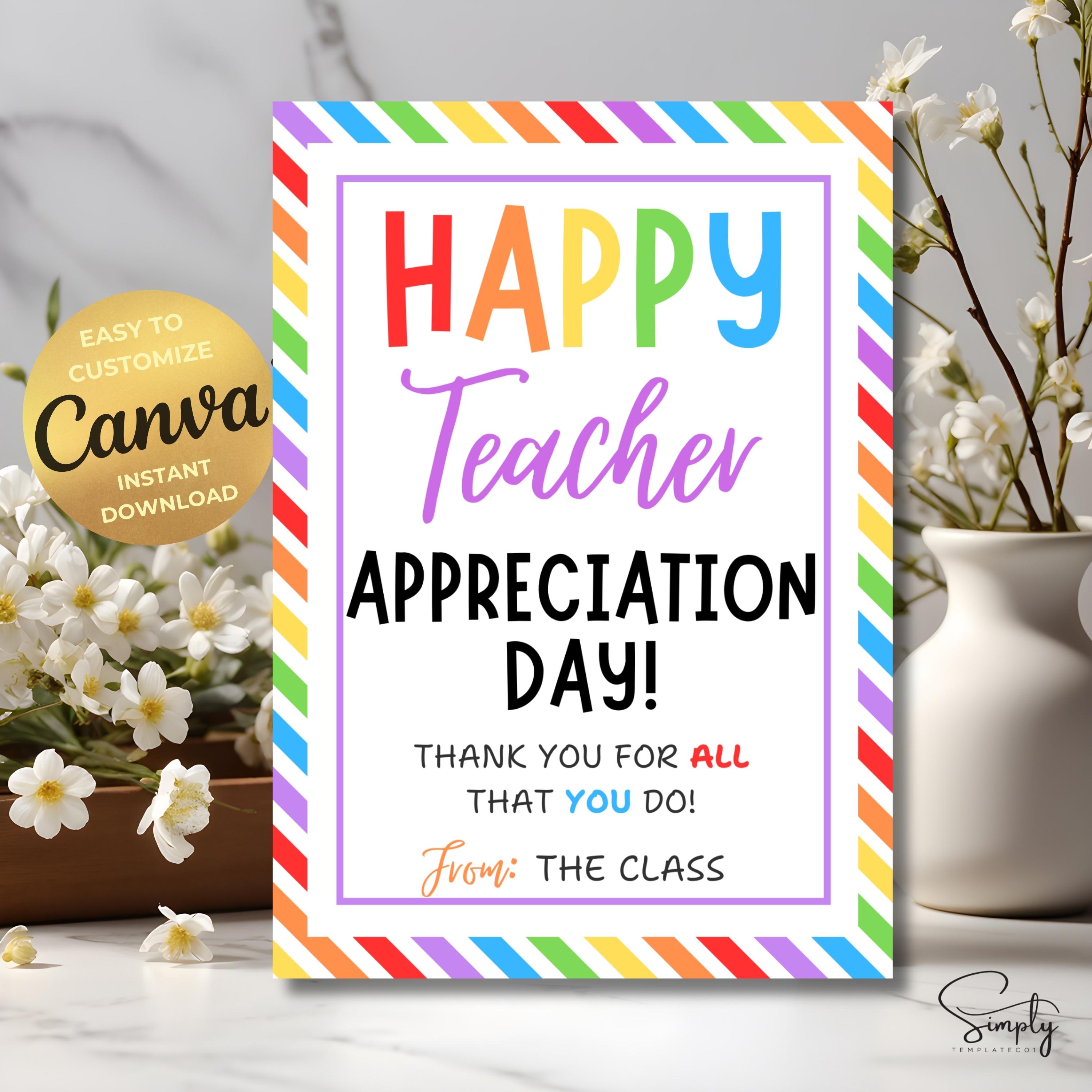Teacher Appreciation Week Printable Poster, Editable Amazing Teacher ...