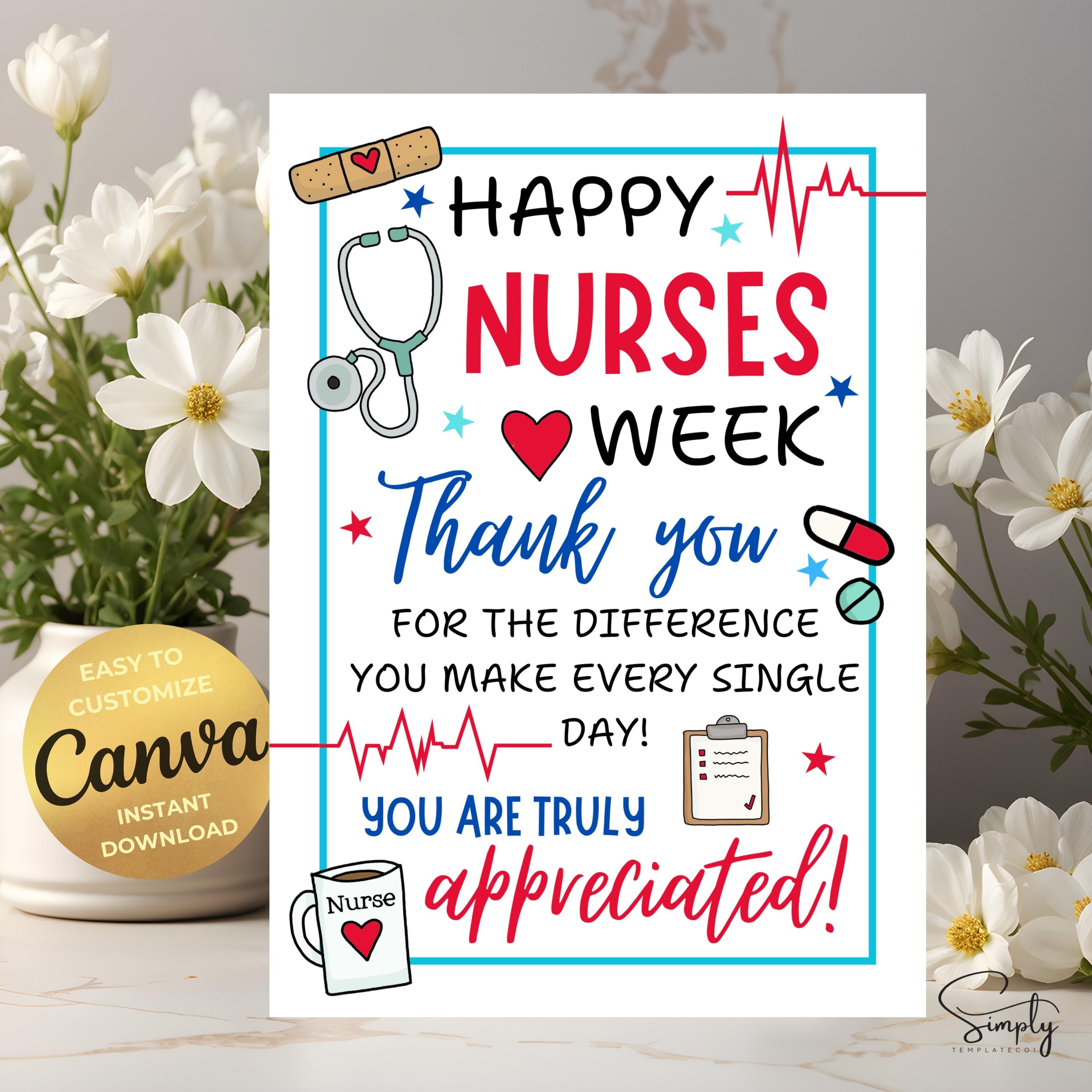 Nurse Week Sign Printable Appreciation Nurse Thank You Flyer Nurses ...