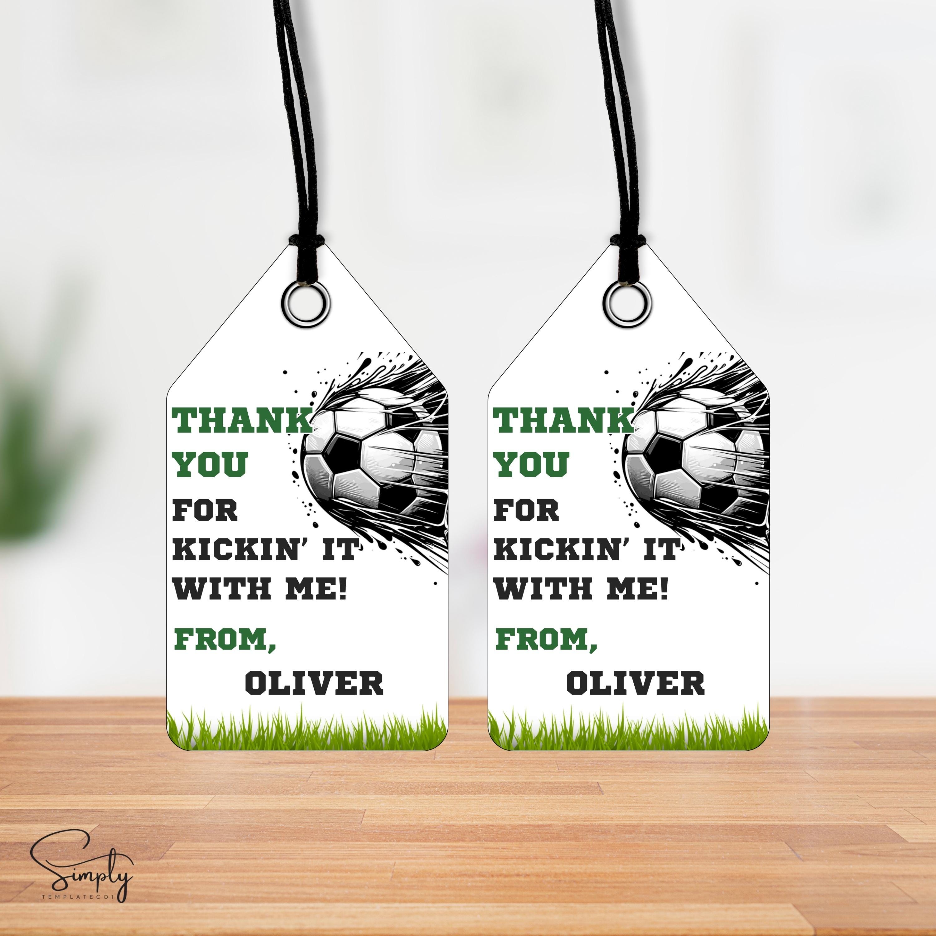 Soccer Birthday Favor Tags Thank You Gift Tag Soccer Party Favor Label ...