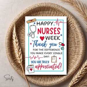 Nurse Week Sign Printable Appreciation Nurse Thank You Flyer Nurses ...