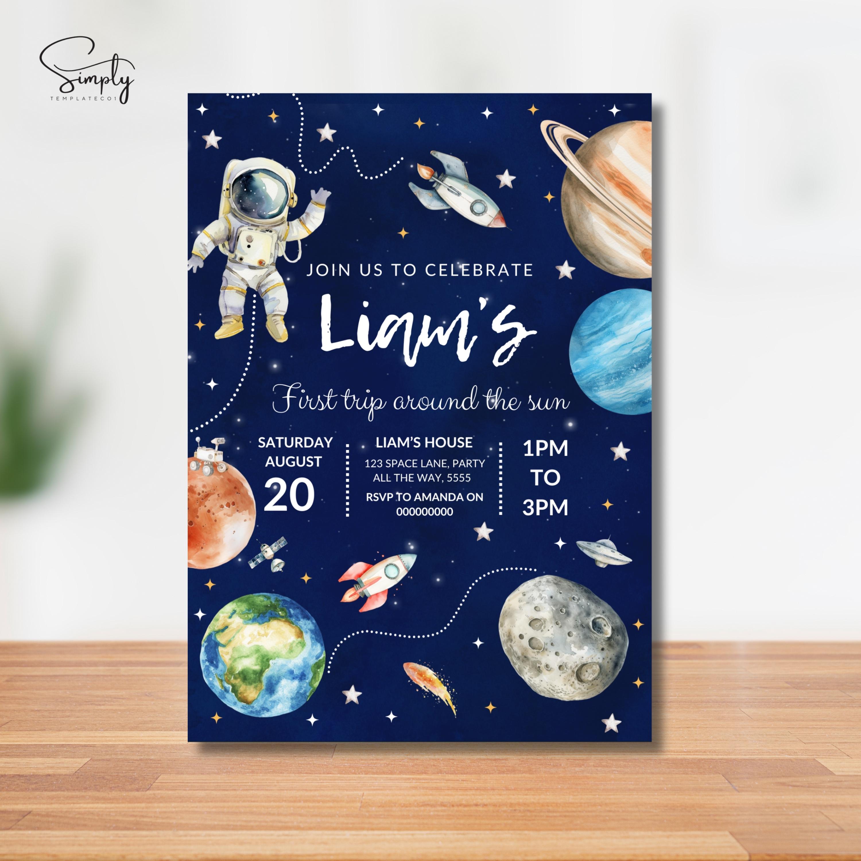 Space Birthday Party Invitation Galaxy Invite Space Birthday Invite ...