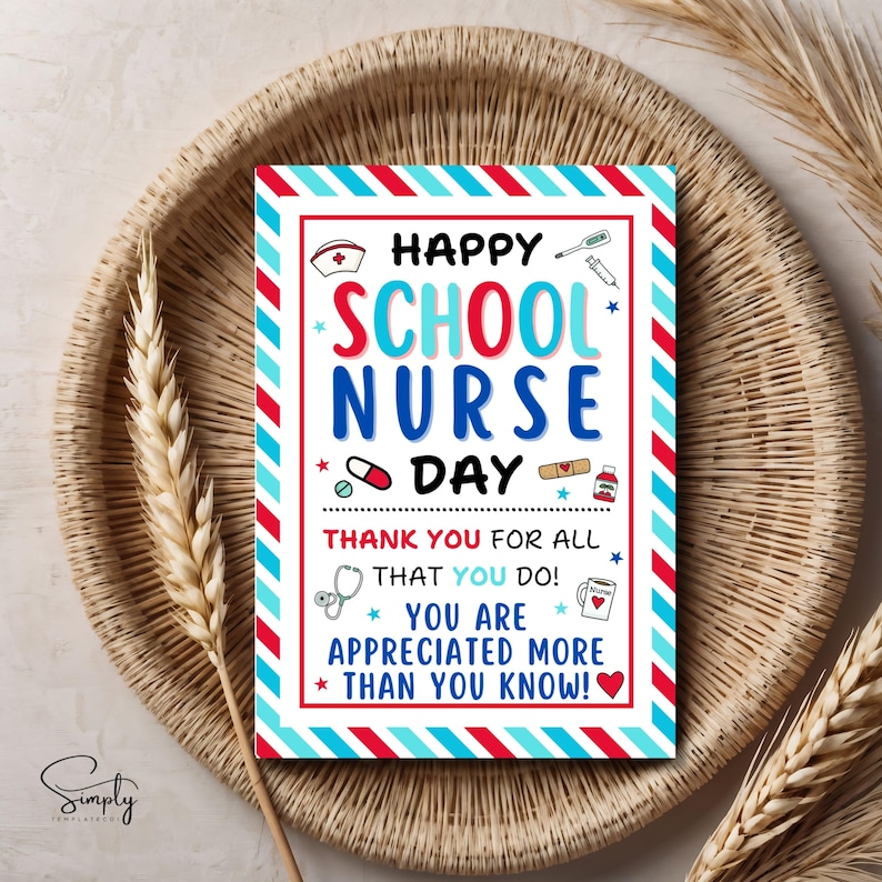 School Nurse Day Poster Printable School Nurse Appreciation Day Sign ...