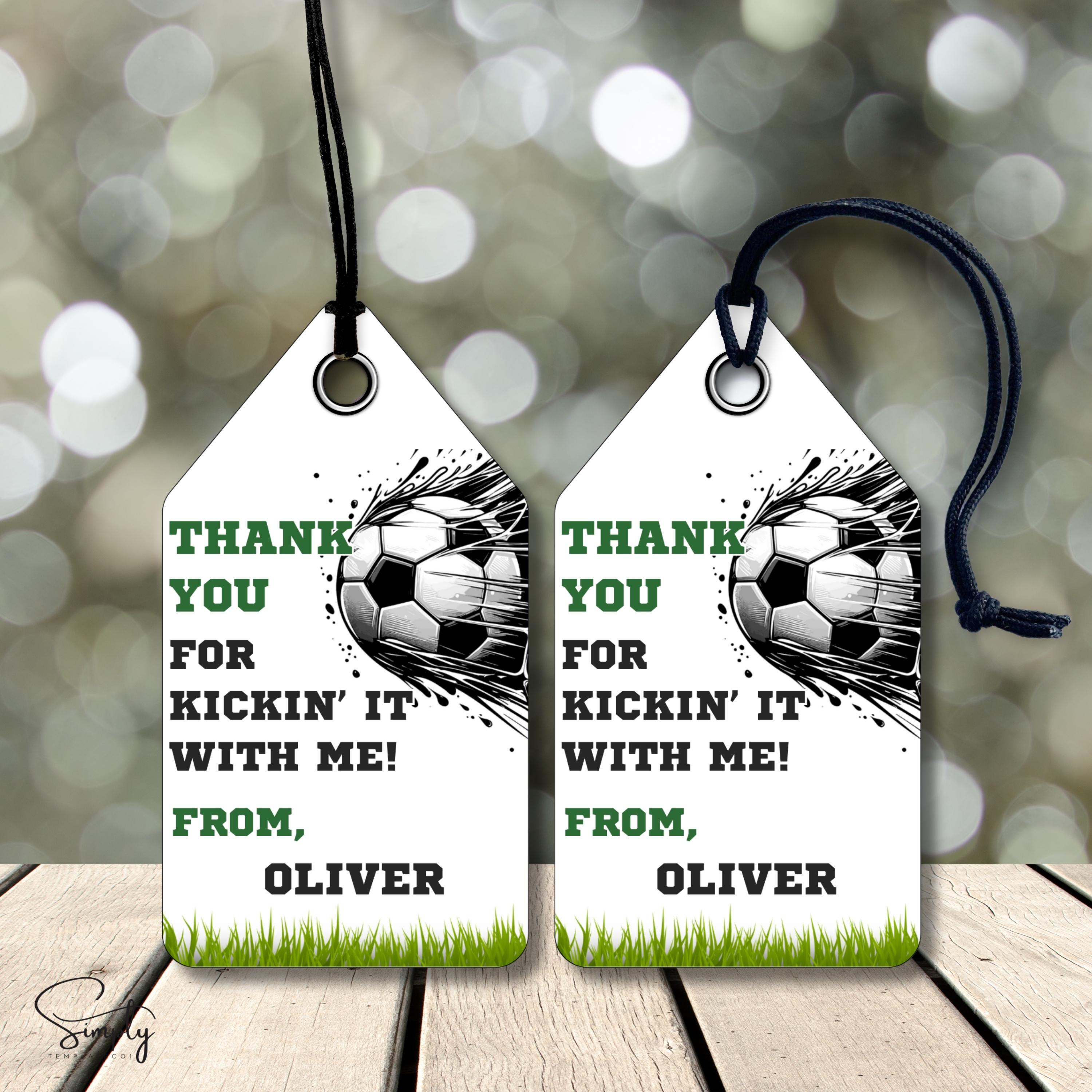 Soccer Birthday Favor Tags Thank You Gift Tag Soccer Party Favor Label ...