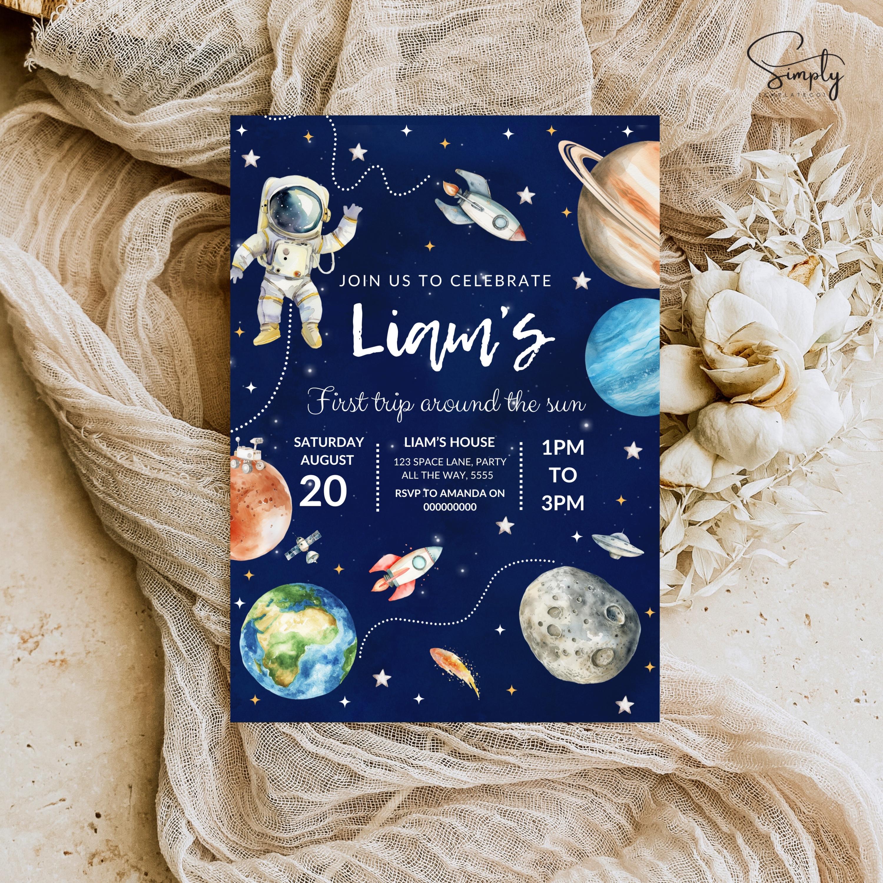 Space Birthday Party Invitation Galaxy Invite Space Birthday Invite ...