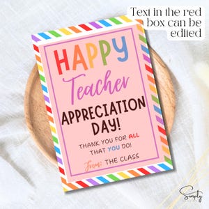 Teacher Appreciation Week Printable Poster, Editable Amazing Teacher ...