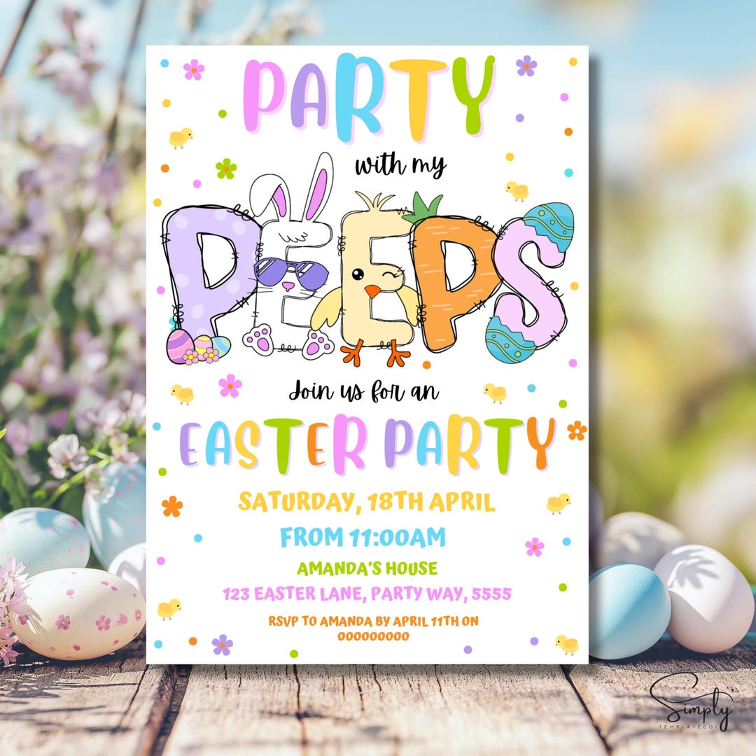 Easter Egg Hunt Invitation Editable Easter Bunny Invite Party With My ...