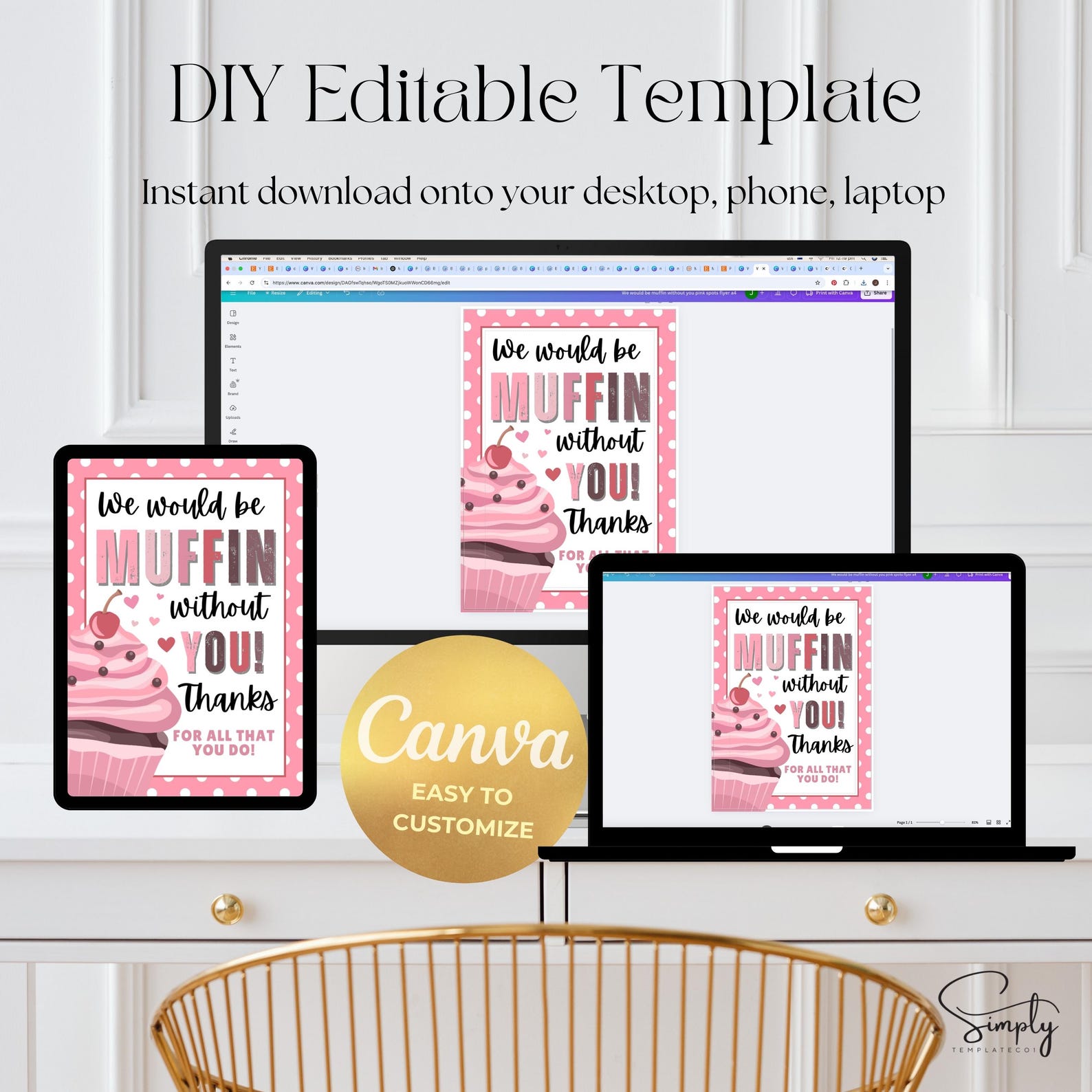 Printable Muffin Appreciation Sign, Muffin Without You Teacher ...