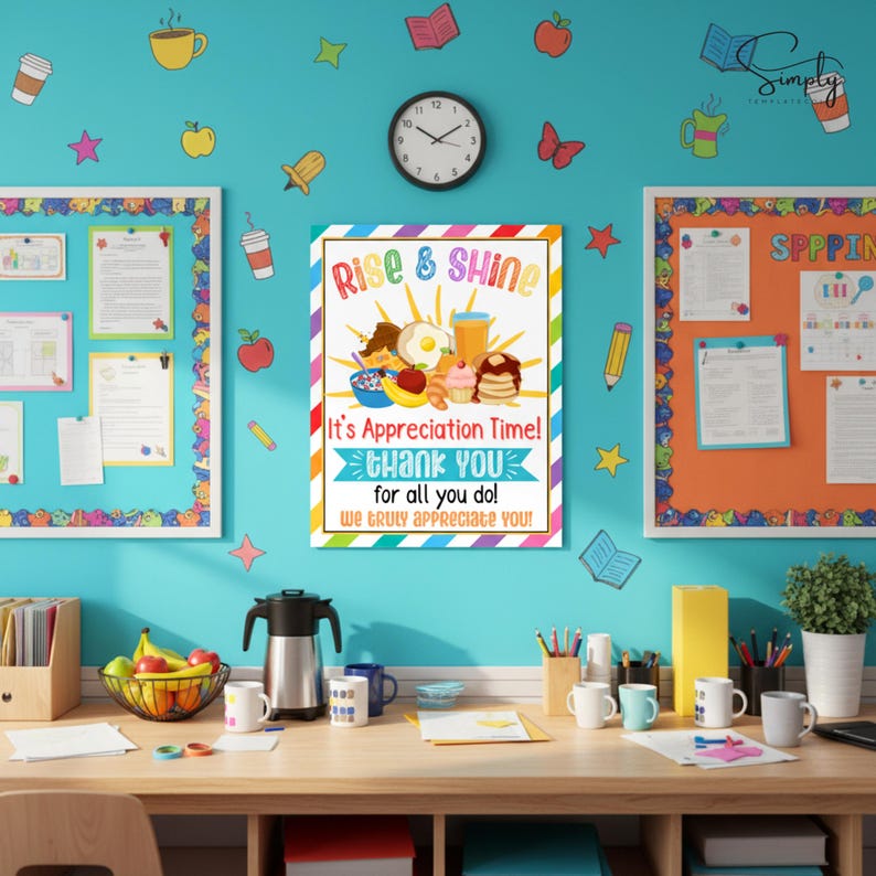 Rise and Shine Appreciation Time Sign, Teachers Week Poster, Thank You ...