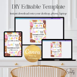 EDITABLE Salty and Sweet Appreciation Sign, Teacher Thank You Poster ...