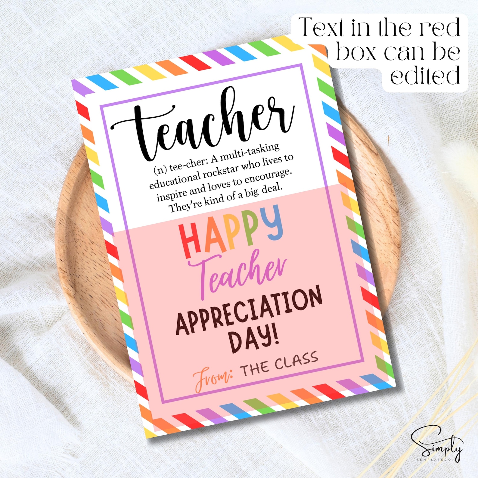 Teacher Appreciation Week Printable Poster, Editable Amazing Teacher ...