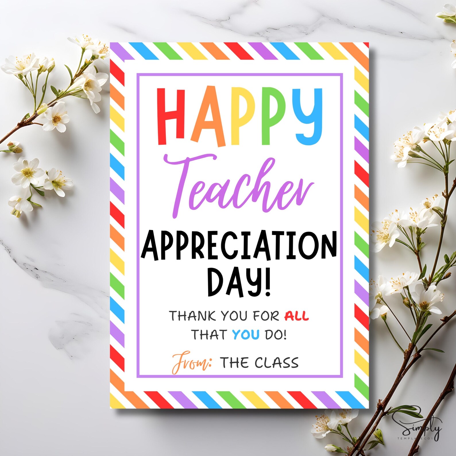 Teacher Appreciation Week Printable Poster, Editable Amazing Teacher ...